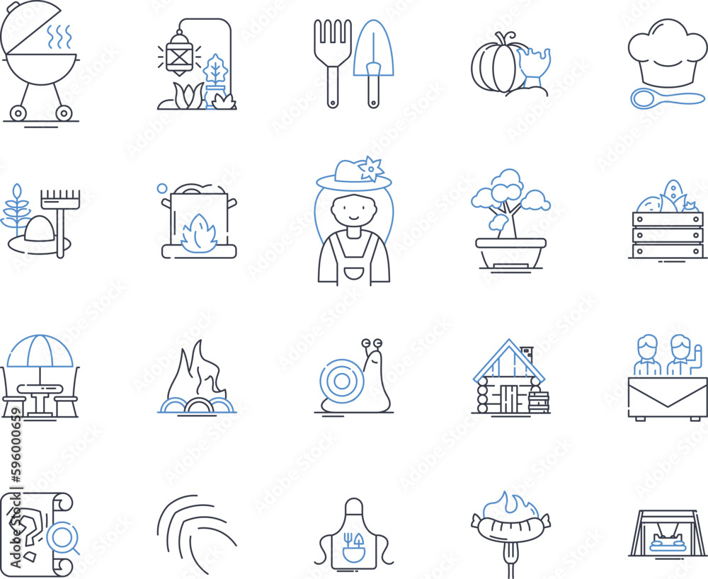Chemical plant line icons collection. Reactor, Catalyst, Synthesis ...