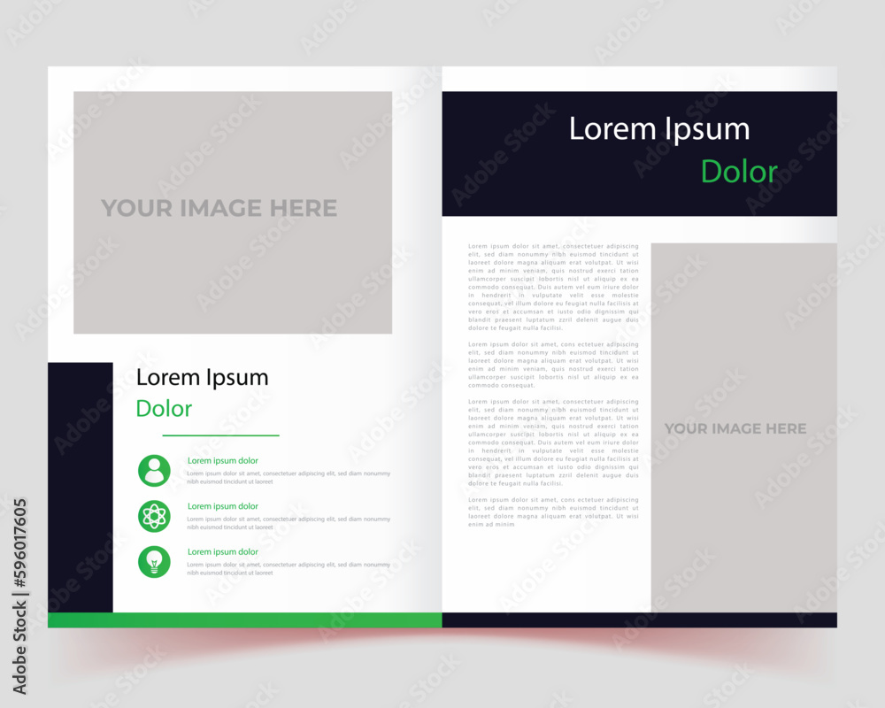 green color template layout design for company profile, magazine ...