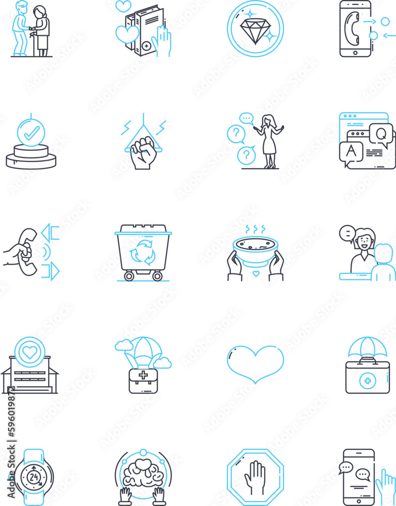 Time Management linear icons set. Efficiency, Prioritization ...