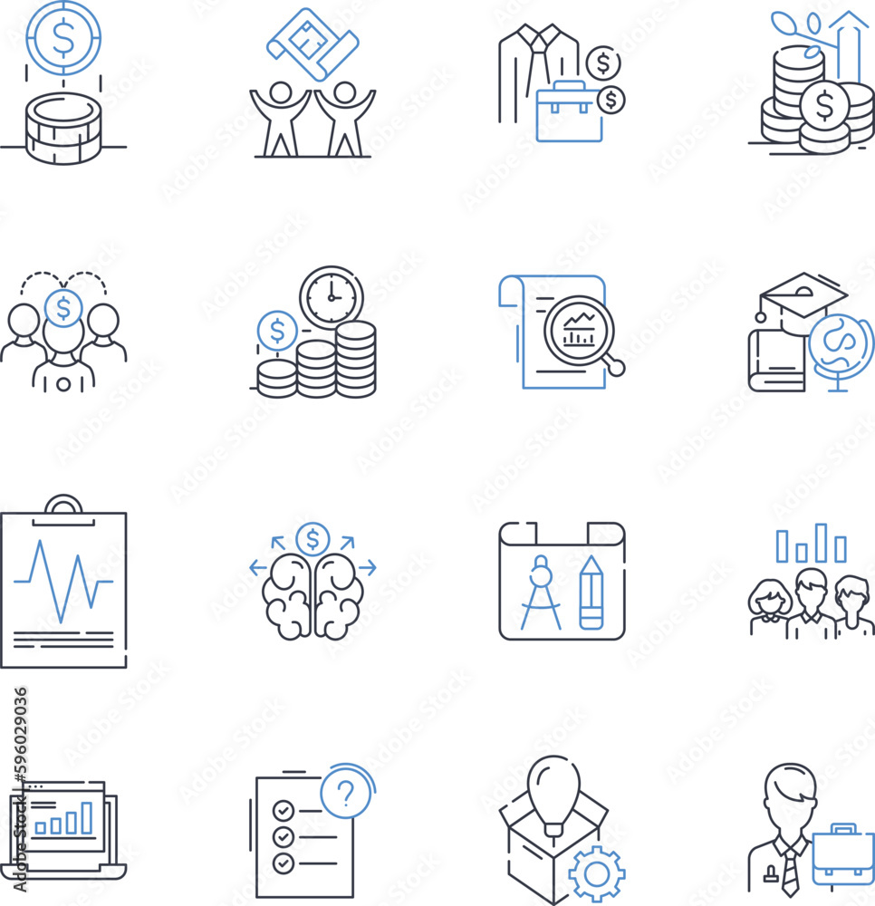Wage gains line icons collection. Increase, Growth, Raise, Expansion ...