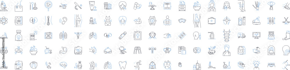 Стоковое векторное изображение «Medical technology line icons ...