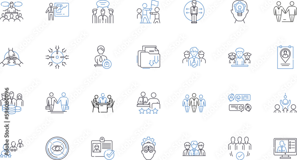 Rule designing line icons collection. Guidelines, Instructions ...