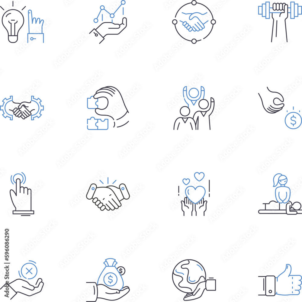 Vector de Stock Cultural competence line icons collection. Diversity ...