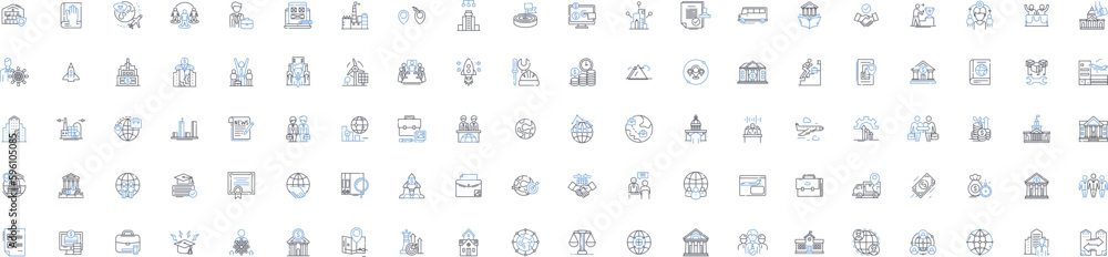 Vetor Authority Power line icons collection. Command, Dominance ...