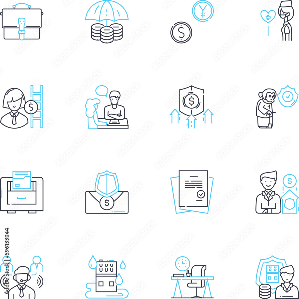 Vetor Workplace safety linear icons set. PPE, Hazards, Prevention ...