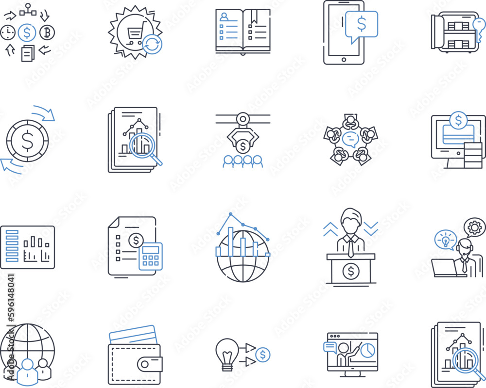 Market research line icons collection. Insights, Demographics, Competitors, Surveys, Data ...