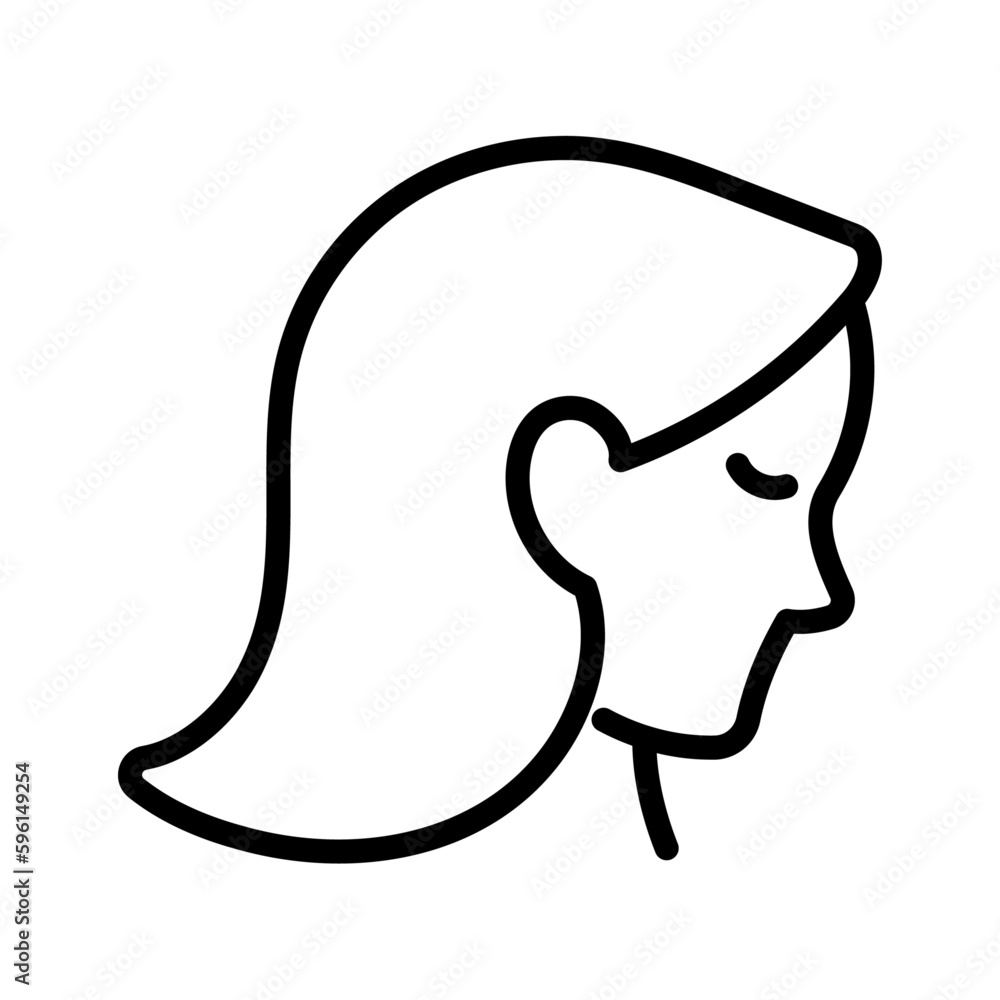 Icono de perfil de mujer. Concepto de rostro de persona femenino ...