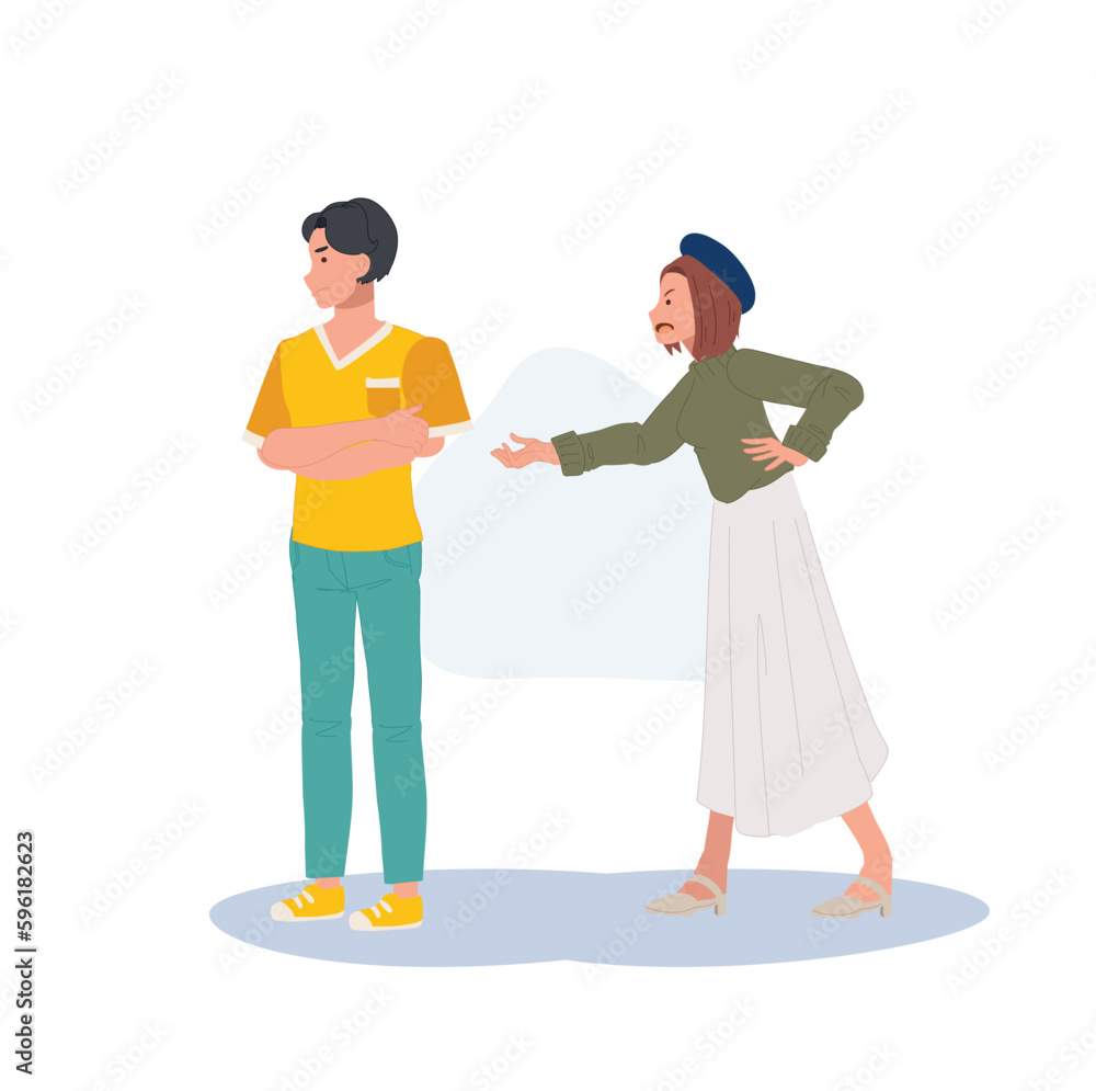 Misunderstanding, conflict, disagreement concept. Angry People shouting ...