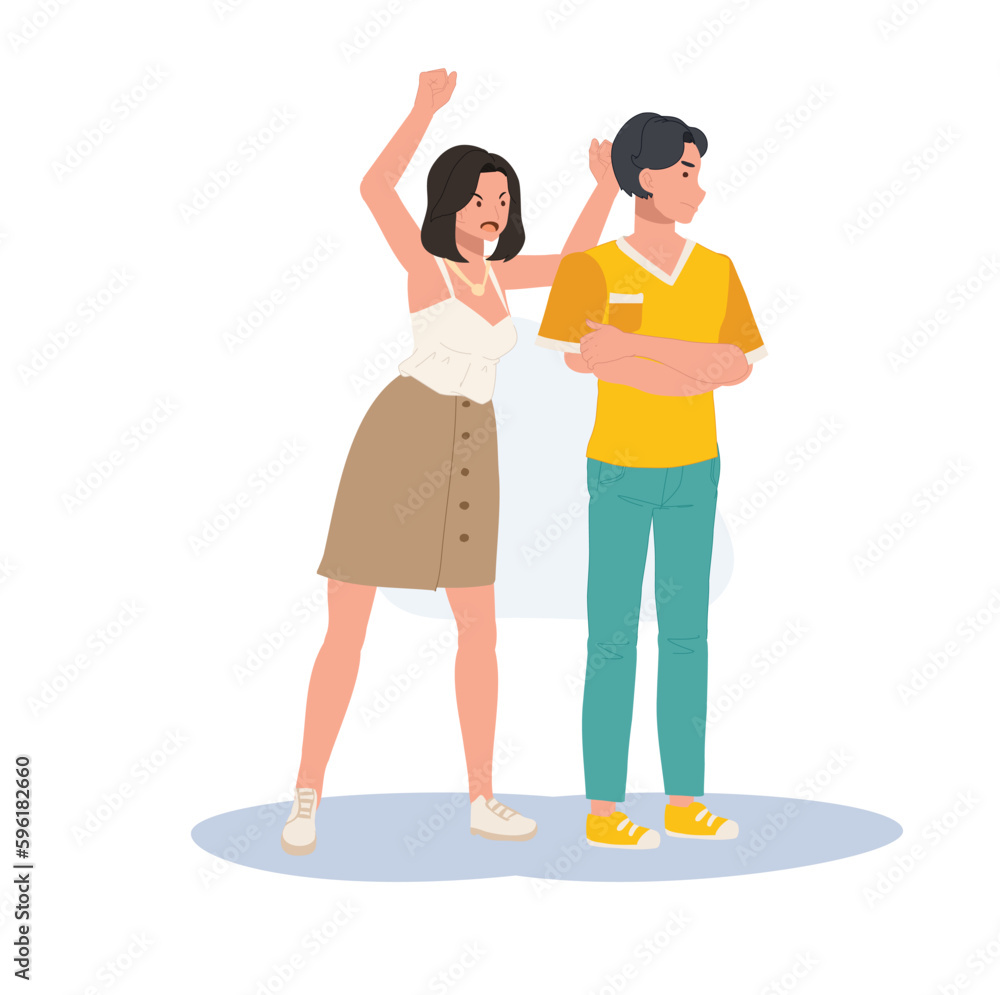 Misunderstanding, conflict, disagreement concept. Angry People shouting ...