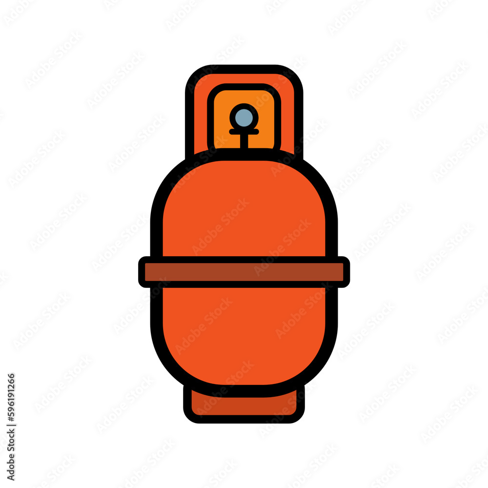 Stock-Illustration „Orange colour LPG gas cylinder icon in transparent ...