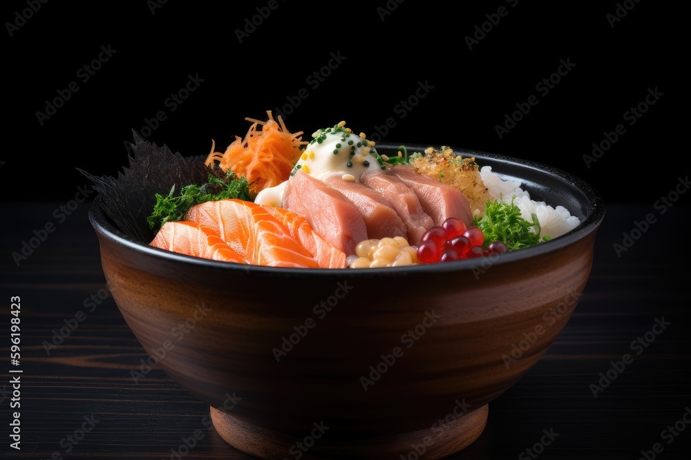 Chirashi Don Sushi Sashimi Rice Salmon Tuna Hamachi Snapper Mackeral ...