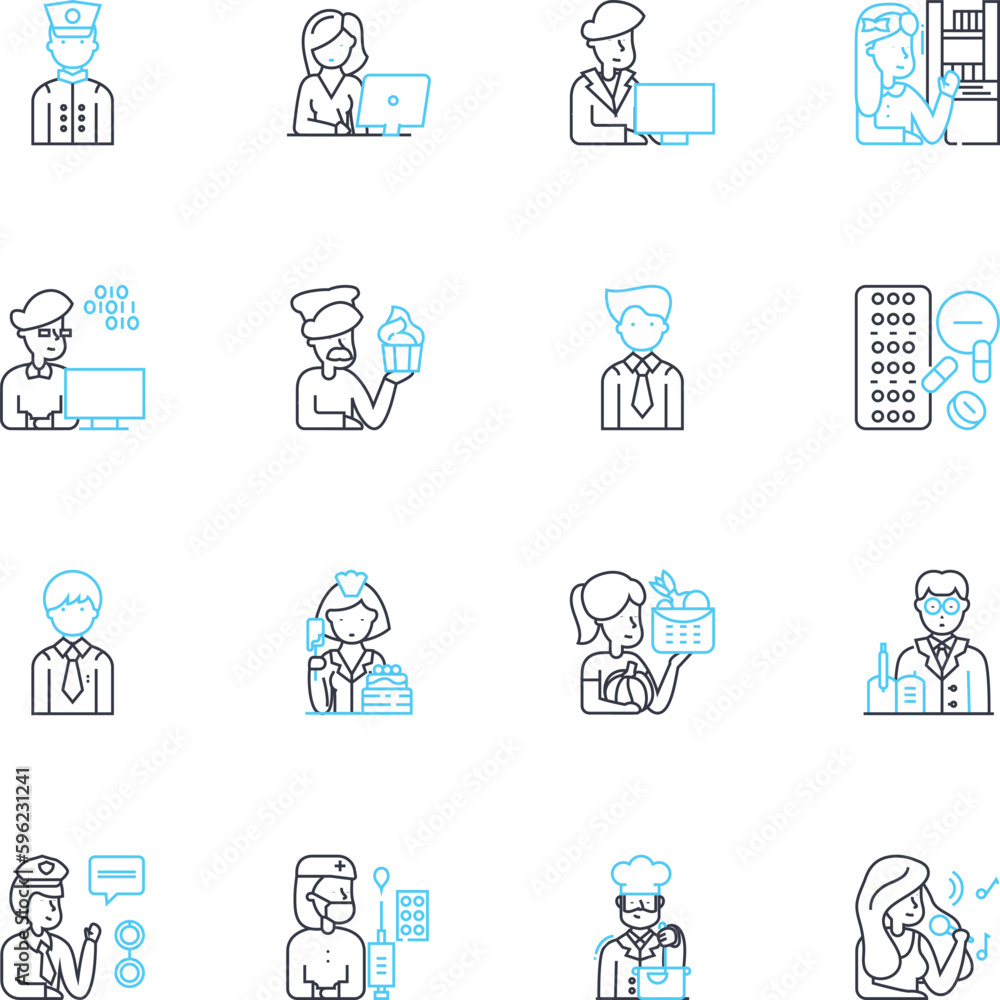 Personas linear icons set. Identity, Archetypes, Demographics ...