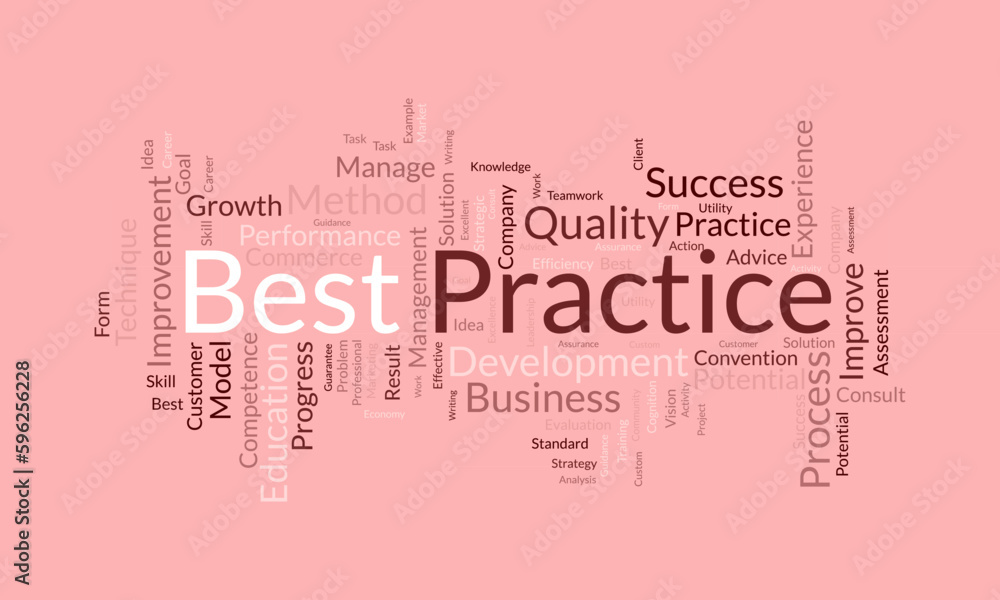 Word cloud background concept for Best Practice. Quality improvement ...