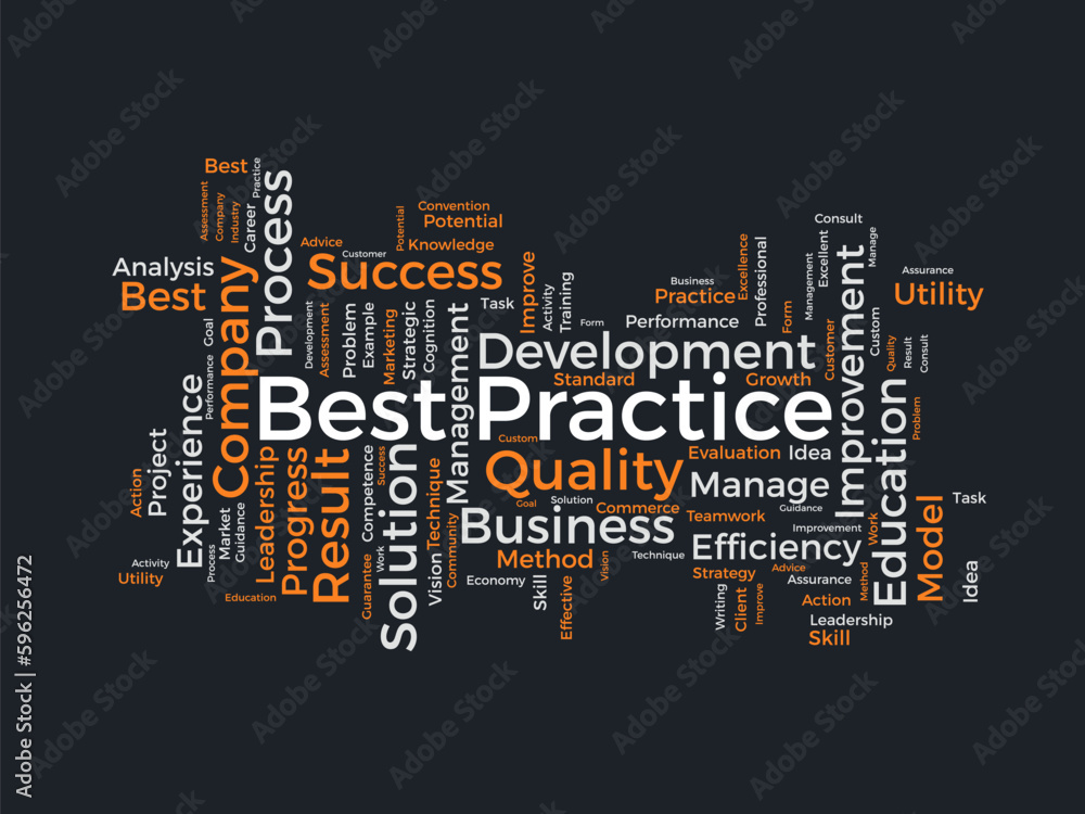 Word cloud background concept for Best Practice. Quality improvement ...