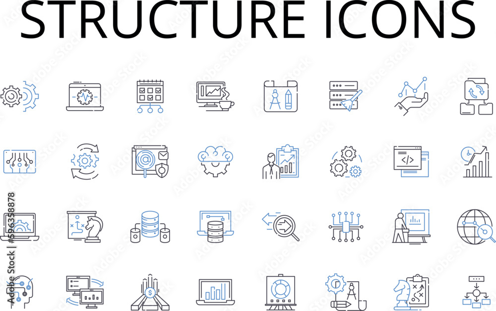 Stock-Vektorgrafik „Structure icons line icons collection. Design ...