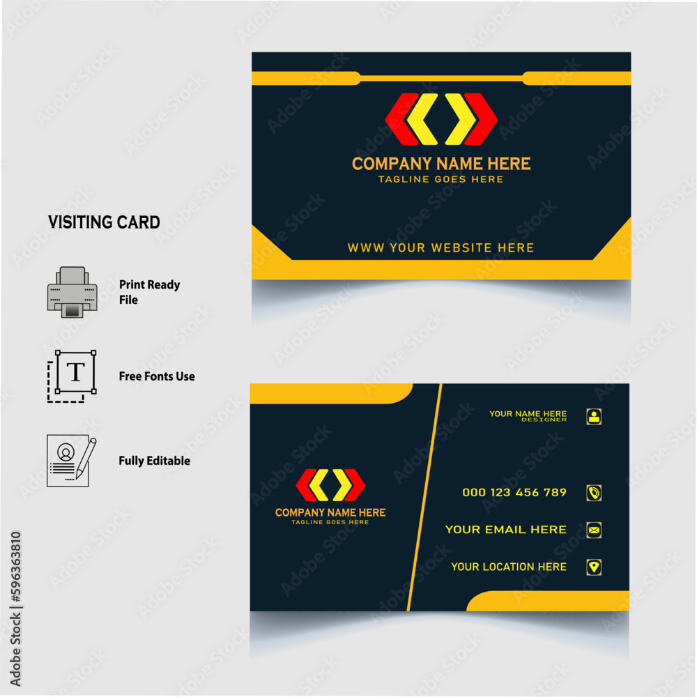 visiting card design vector and free Stock Vector | Adobe Stock