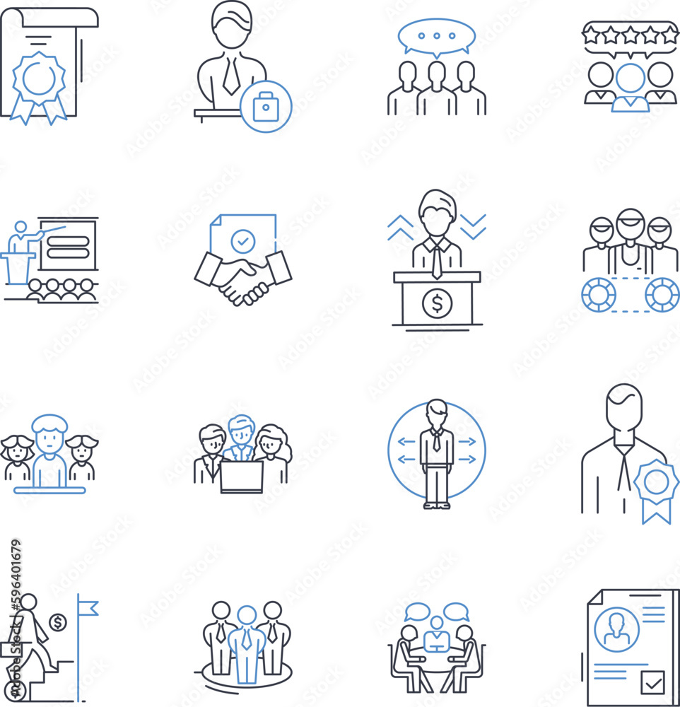 Procedures line icons collection. Guidelines, Protocols, Steps ...