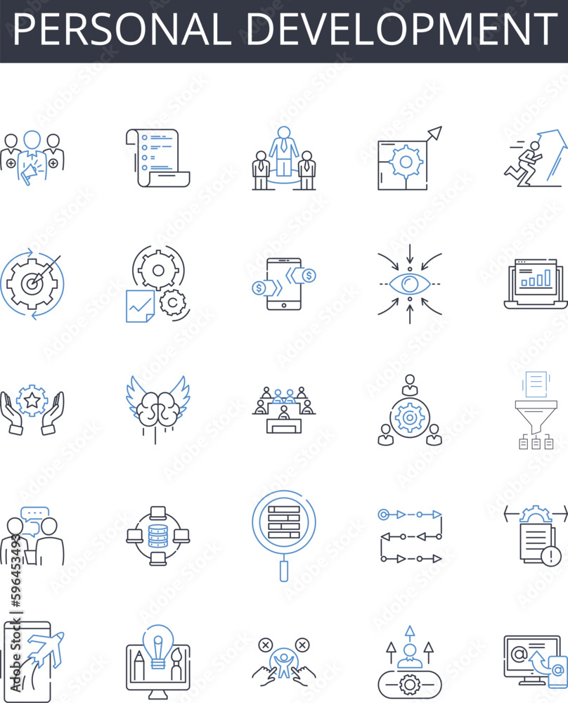 Personal development line icons collection. Self-improvement, Professional growth, Skill ...