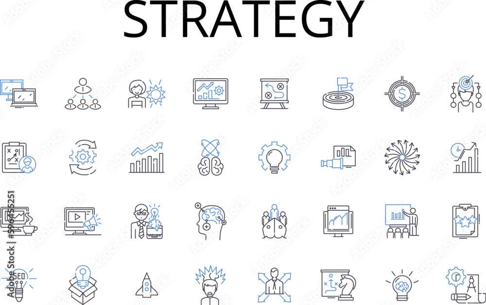 Strategy line icons collection. Plan, Tactic, Approach, Scheme ...