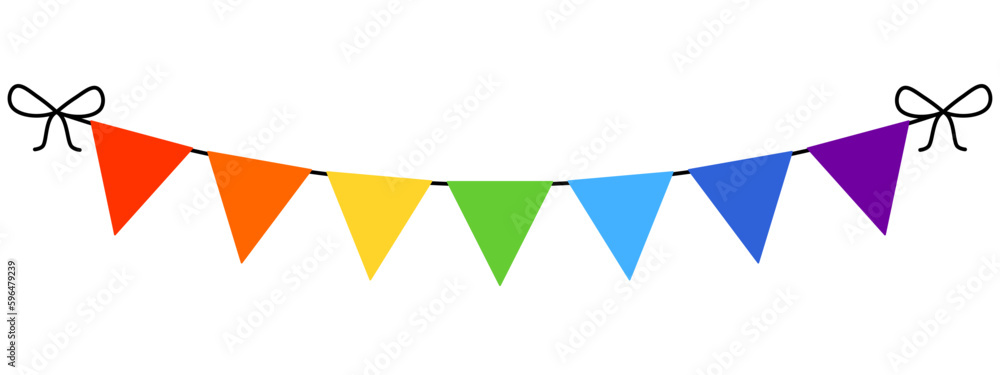 Rainbow bounting pennant banner. Clipart image isolated on white ...