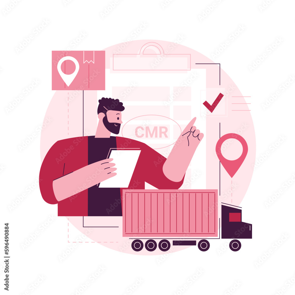 Road transport documents abstract concept vector illustration. CMR ...