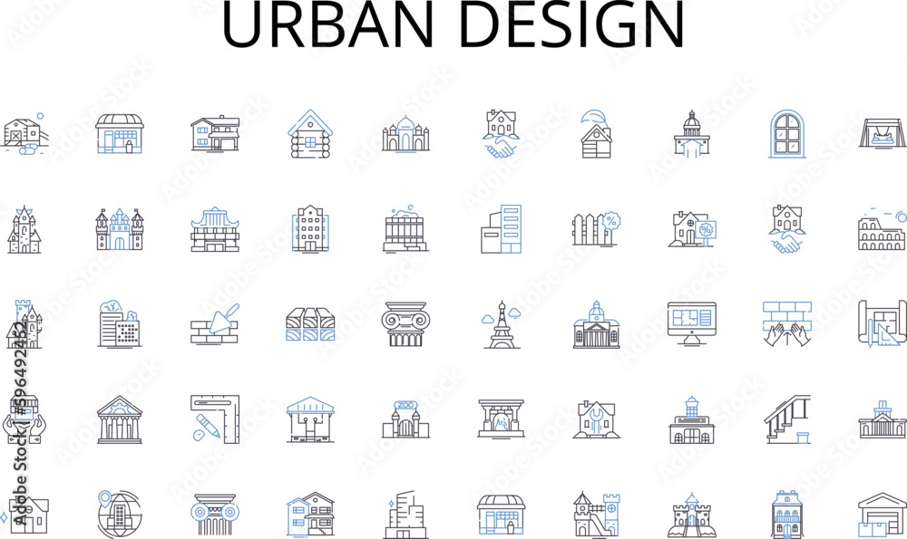 Urban design line icons collection. Smile, Frown, Grimace, Sneer, Pout ...