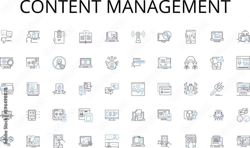 Content management line icons collection. Empowerment, Equality ...