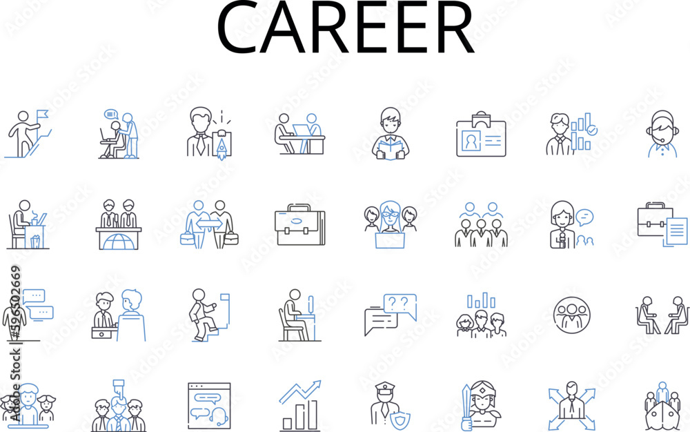 Career line icons collection. Job, Profession, Employment, Occupation ...