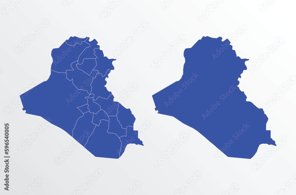 Iraq map vector illustration. blue color on white background Stock ...