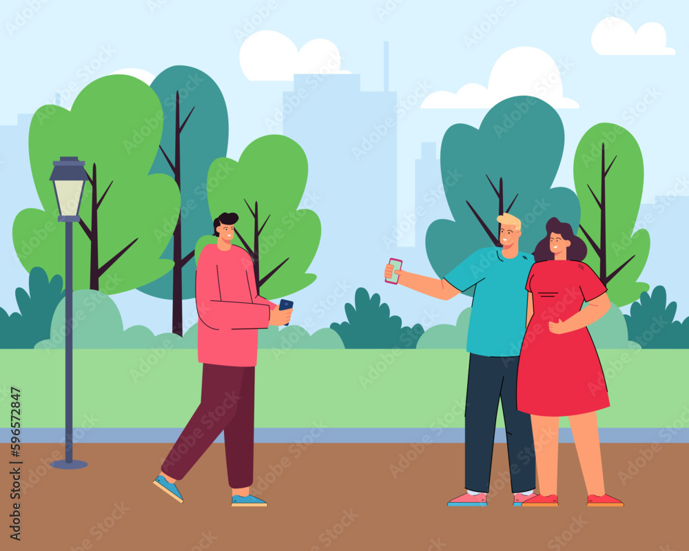 Cartoon People Hanging Out With Friends