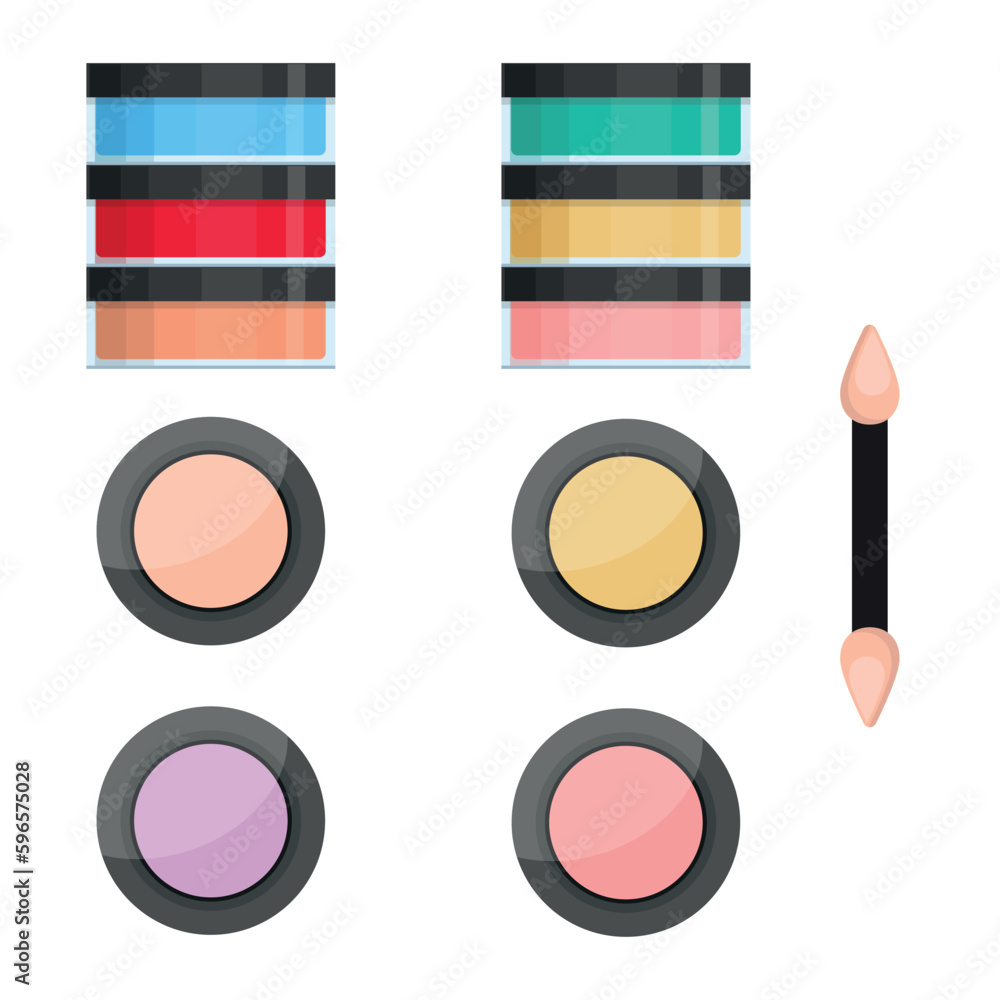 Vector image of a palette with eye shadow. The concept of makeup and ...