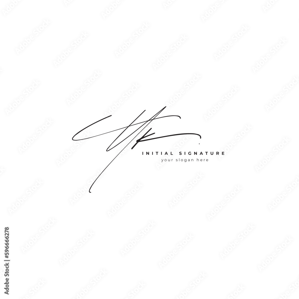 Initial signature logo or letter monogram Stock Vector | Adobe Stock
