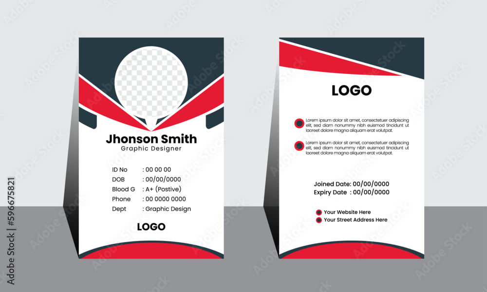 Modern ID Card with layout. Student ID Card with photo Stock Vector ...