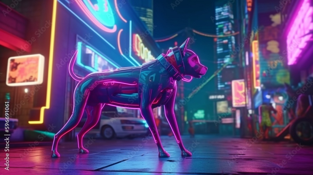 Dog Robot in Robot City Sharp images, neon lights, and the metropolis ...