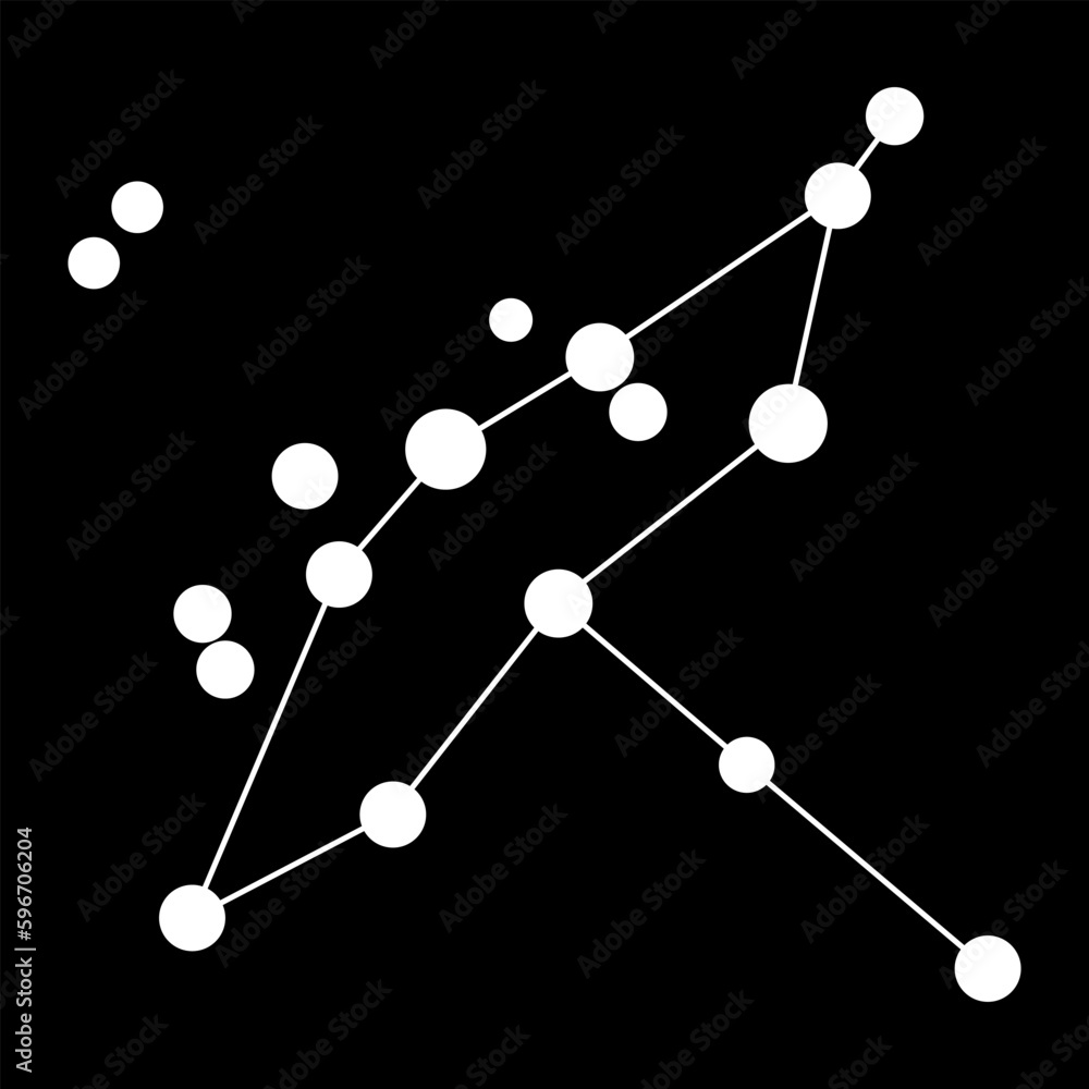 Cygnus constellation map. Vector illustration. Stock Vector | Adobe Stock