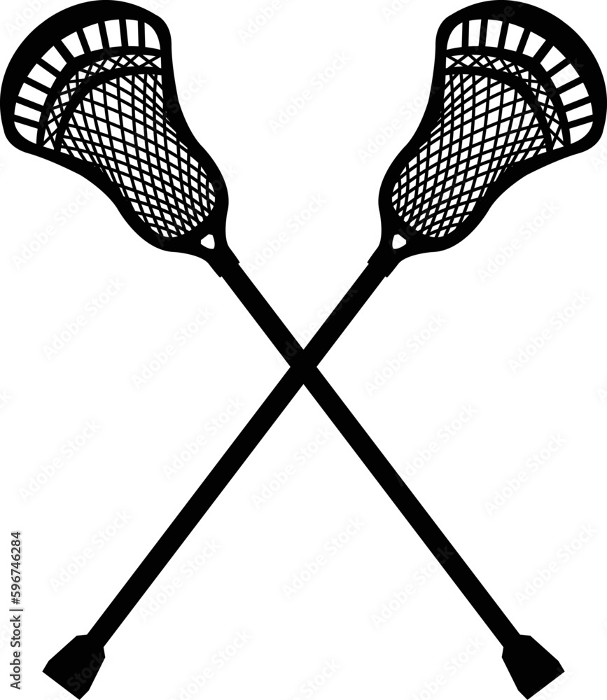 players two double crossed lacrosse sticks sports games eps vector ...
