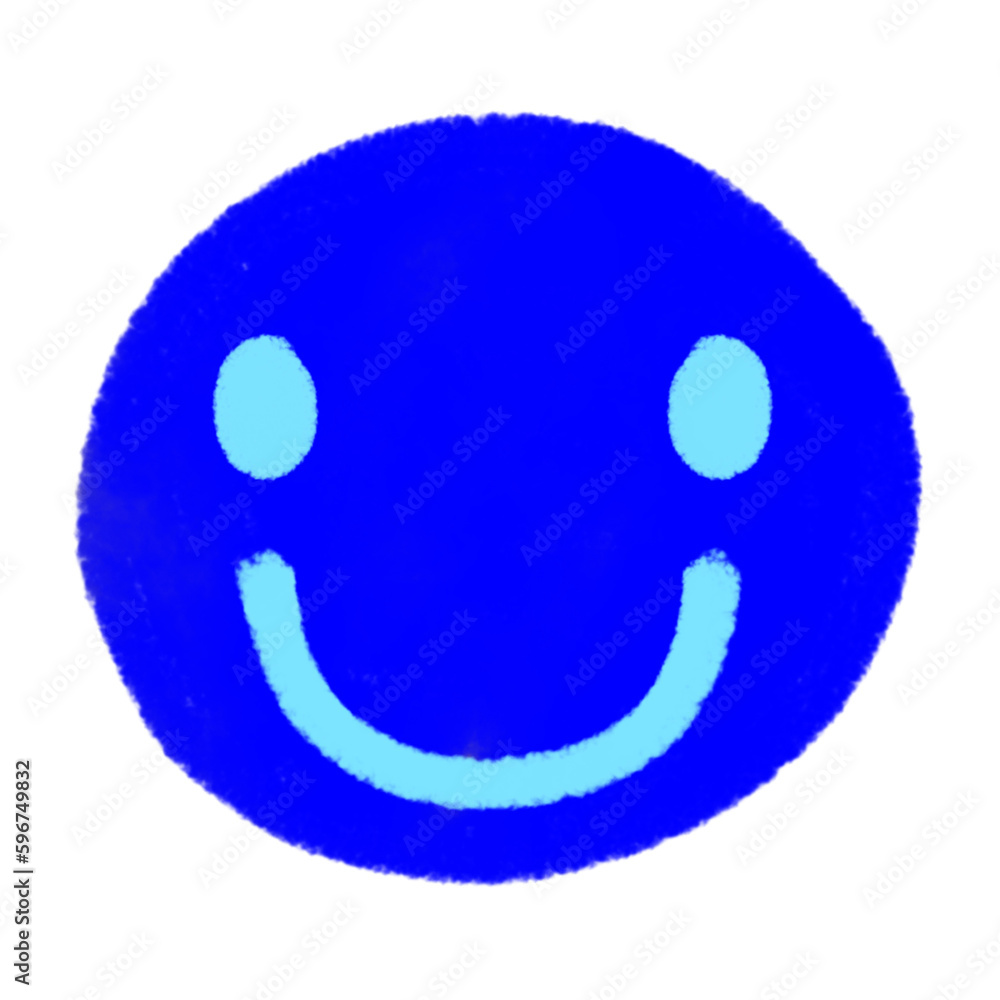 Hand-painted cartoon characters, colored smiley faces, human faces ...