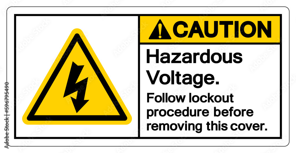Caution Hazardous Voltage Symbol Sign, Vector Illustration, Isolated On ...