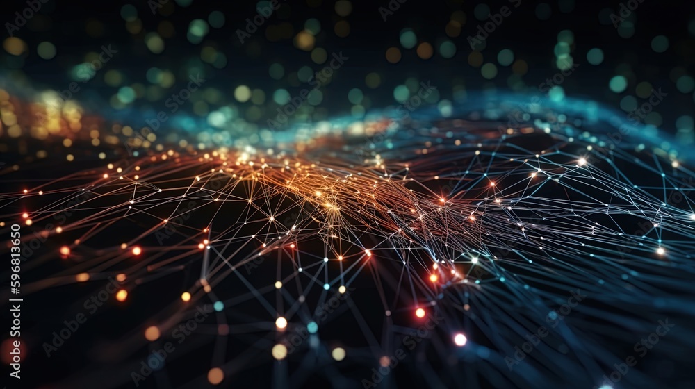 Futuristic Fiber Optic Network Connection Visualization in 8K created ...
