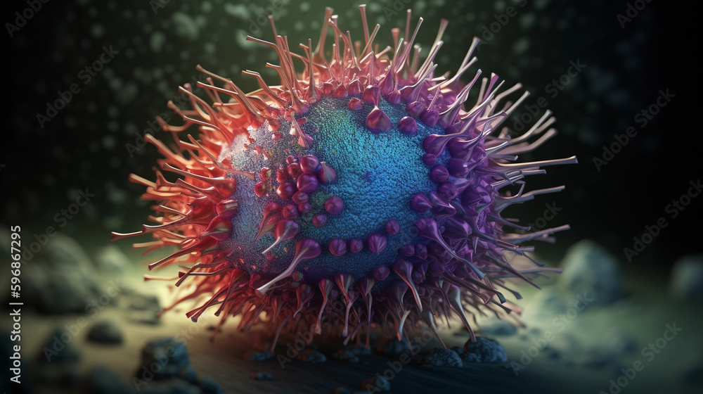 Beautiful 3d rendering of VIRUS microscope. perfect background for your ...