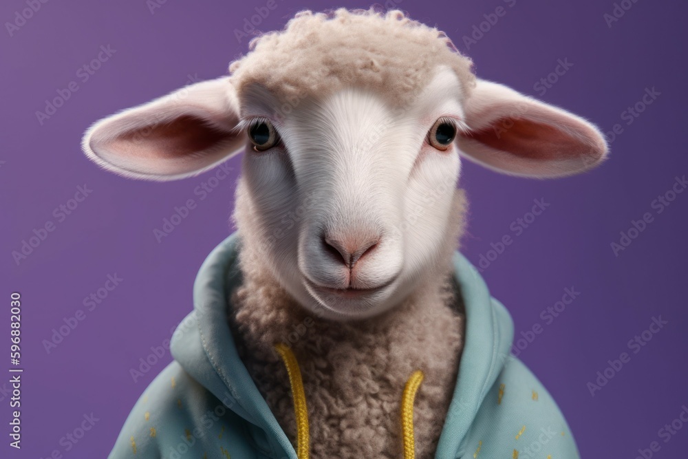 Stock-Illustration „Anthropomorphic baby sheep dressed in human ...