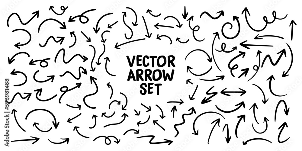 Hand drawn vector arrows set Stock Vector | Adobe Stock