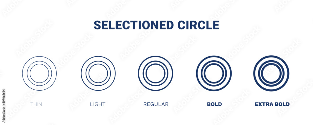 selectioned circle icon. Thin, light, regular, bold, black selectioned circle icon set from user ...