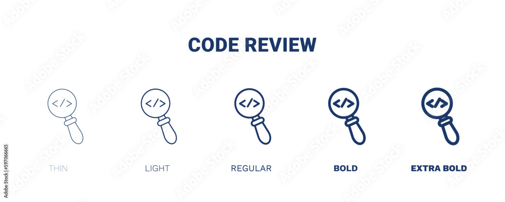code review icon. Thin, light, regular, bold, black code review icon ...