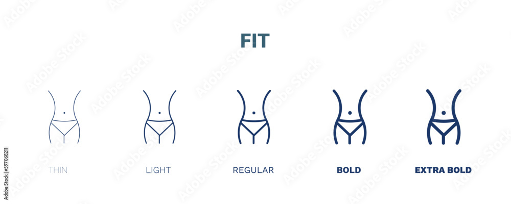 fit icon. Thin, light, regular, bold, black fit icon set from medical ...