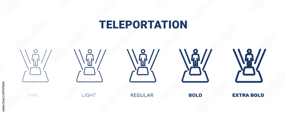 teleportation icon. Thin, light, regular, bold, black teleportation ...