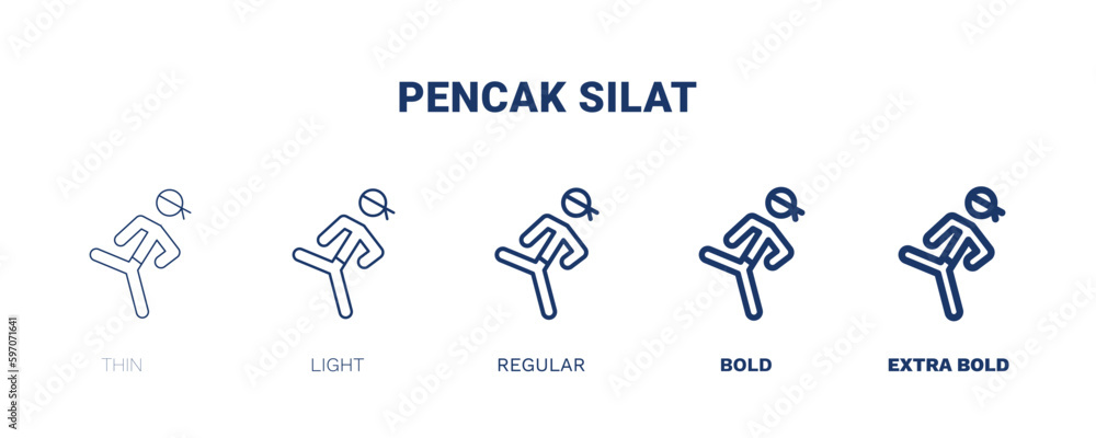pencak silat icon. Thin, light, regular, bold, black pencak silat icon ...