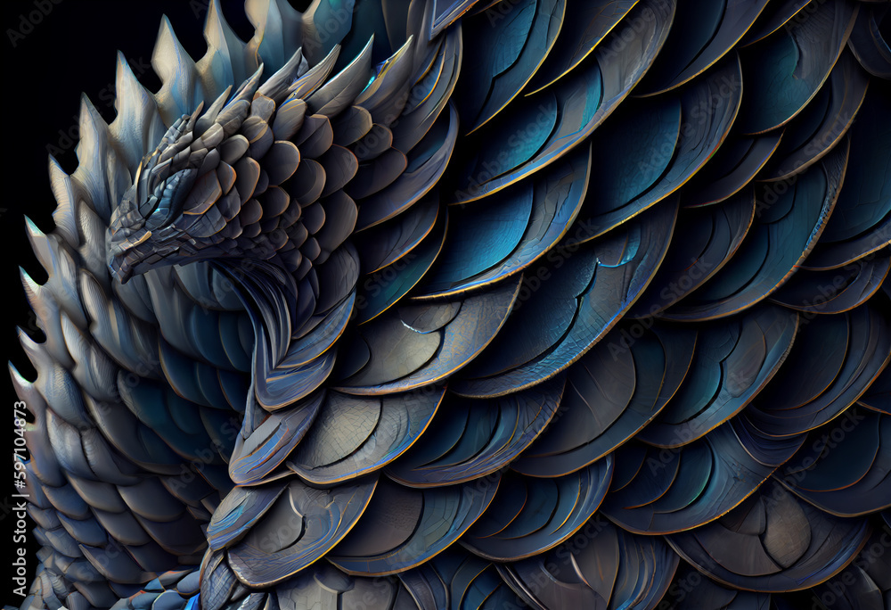 A complex, multi-layered pattern of interlocking shapes that resembles ...