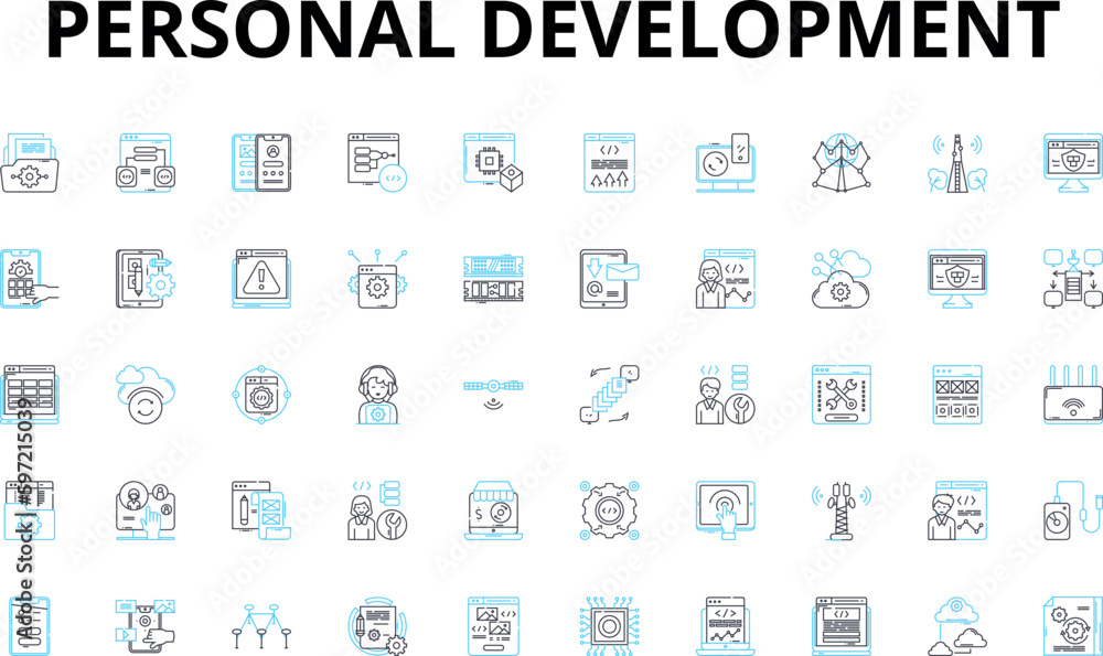 Personal development linear icons set. Growth, Motivation, Self ...