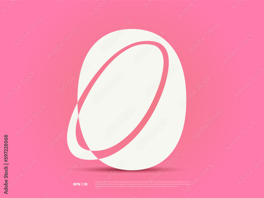 Creative number zero, zeroth, 0th, 0 font shape, modern dynamic flat ...